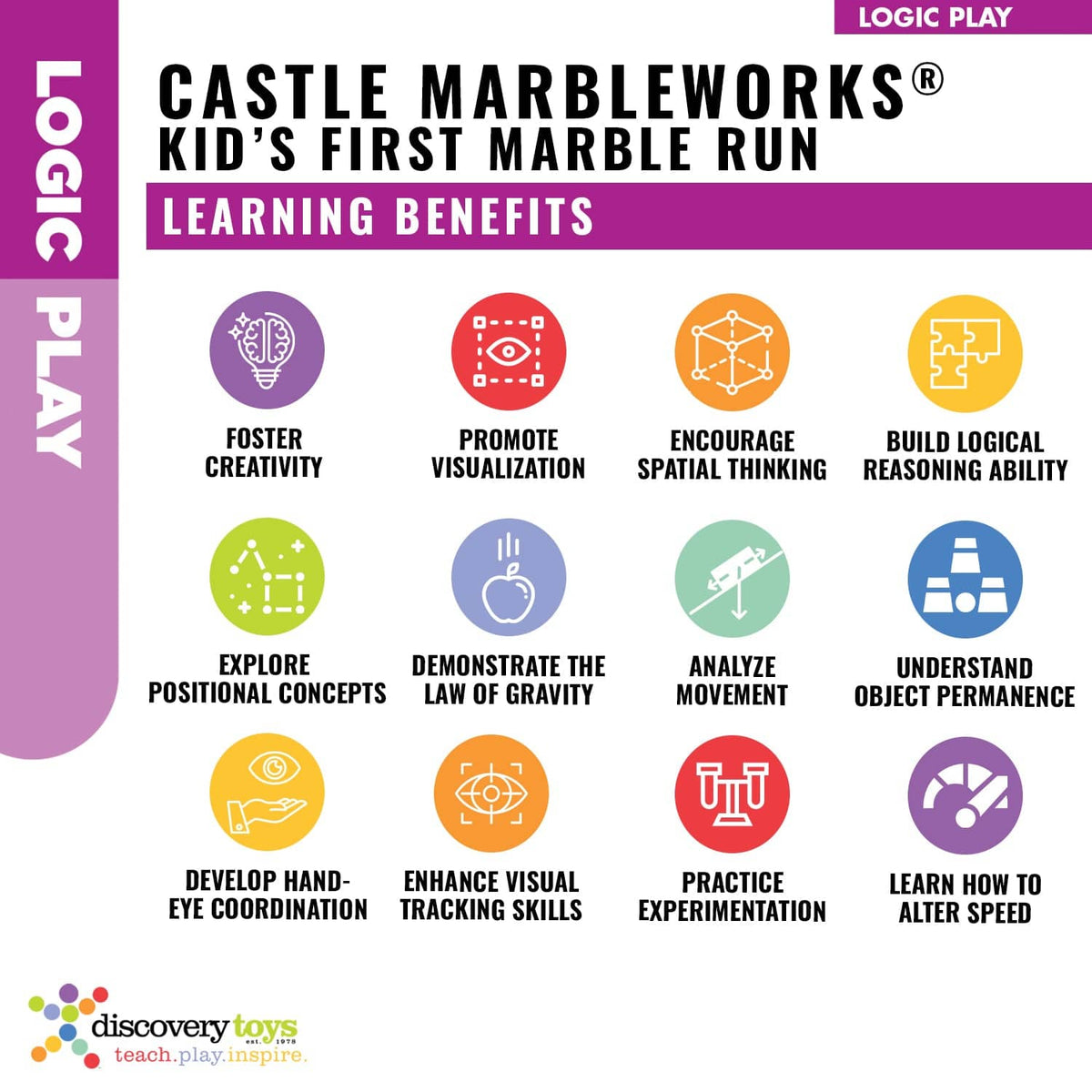 CASTLE MARBLEWORKS Ball Drop Tower Run Toy | Discovery Toys